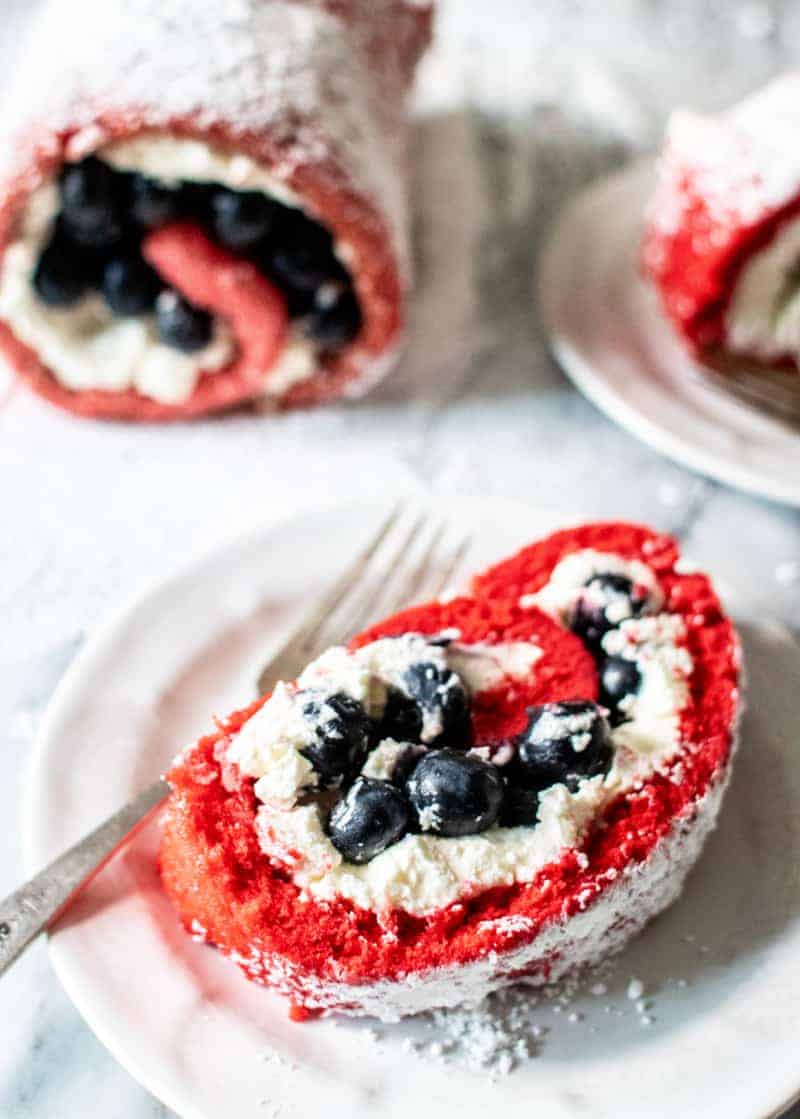 Red, White and Blueberry Cake Roll | Red, White and Blue Dessert Recipe